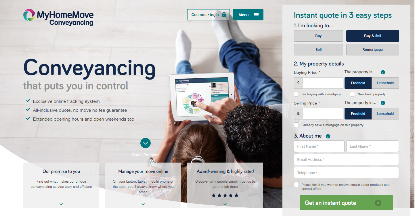 MyHomeMove - Mobile First Website - UX24/7